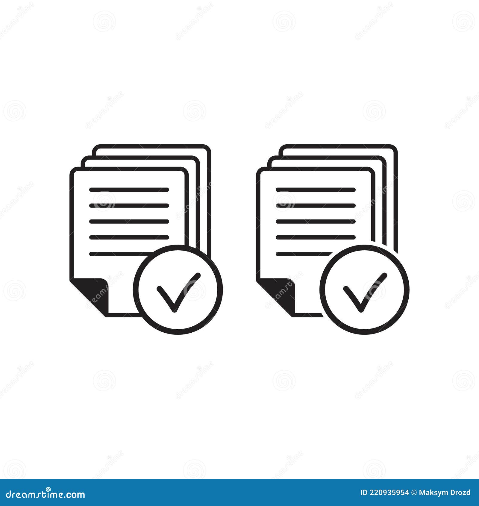 Vector Illustration of Files Accept Sign Icon. Document Icon, Paper ...