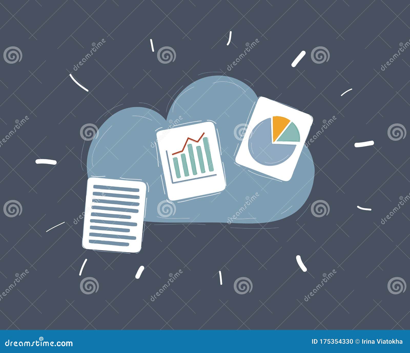 Vector Illustration of Files on Cloud Storage Servies Stock Vector ...