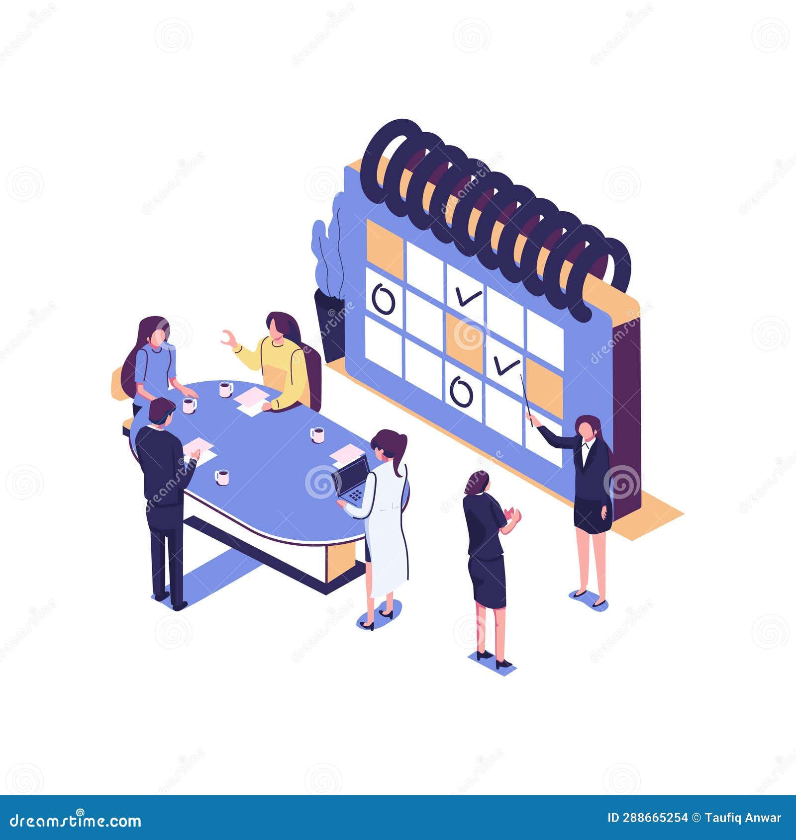 Vector Illustration, Fill in the Calendar Table, Mark Important Dates ...