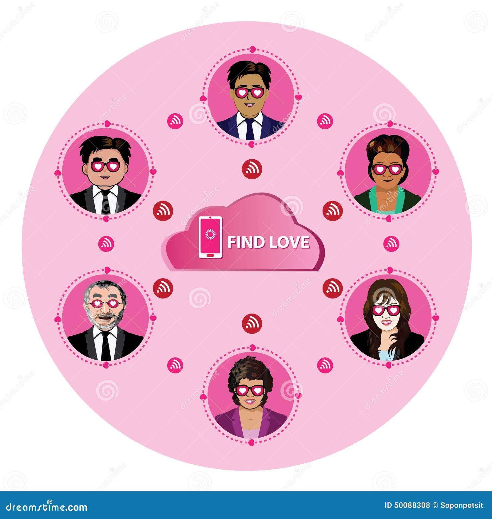 Vector Illustration for Find Love Online Stock Vector - Illustration of ...