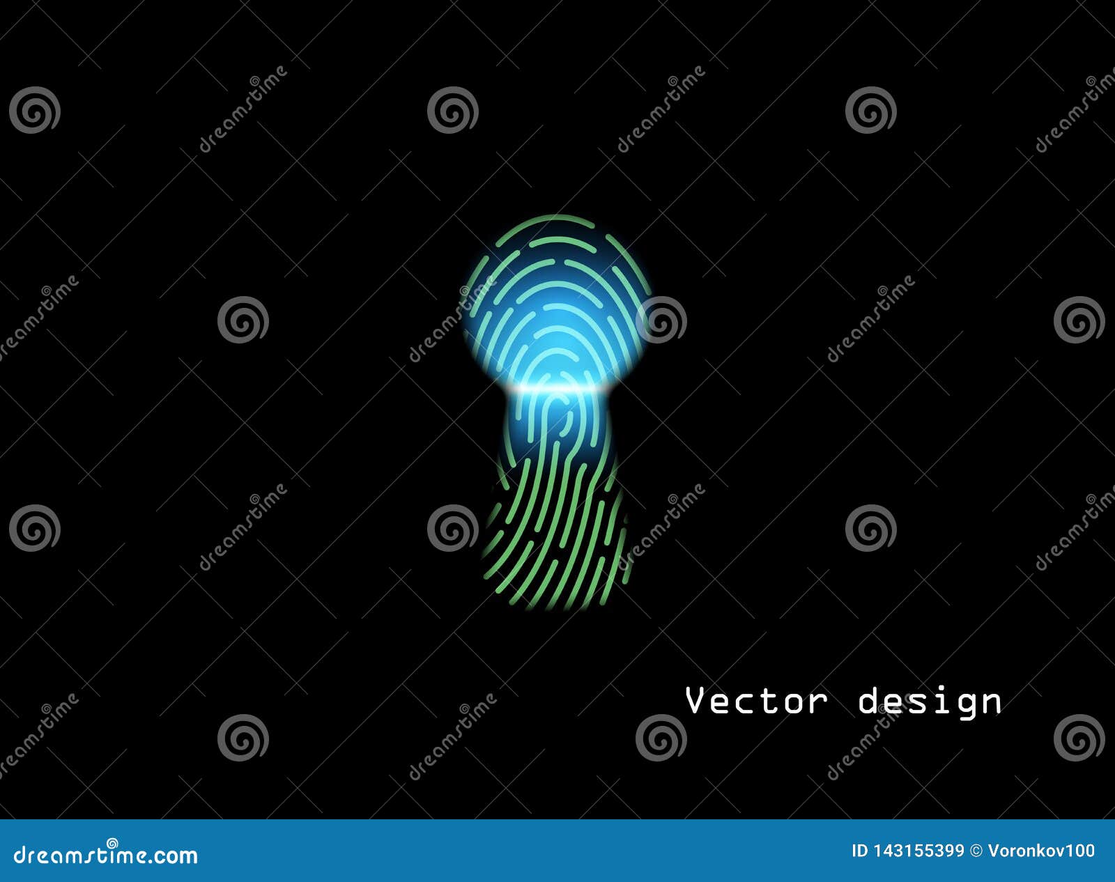 A Vector Illustration of the Fingerprint Concept is the Key To Open or ...
