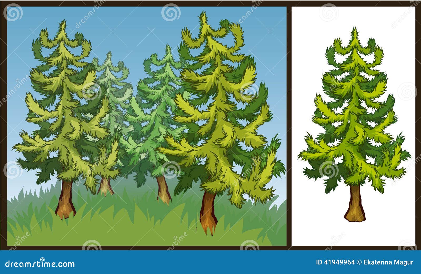 Vector Illustration of Fir-tree Stock Vector - Illustration of tree ...