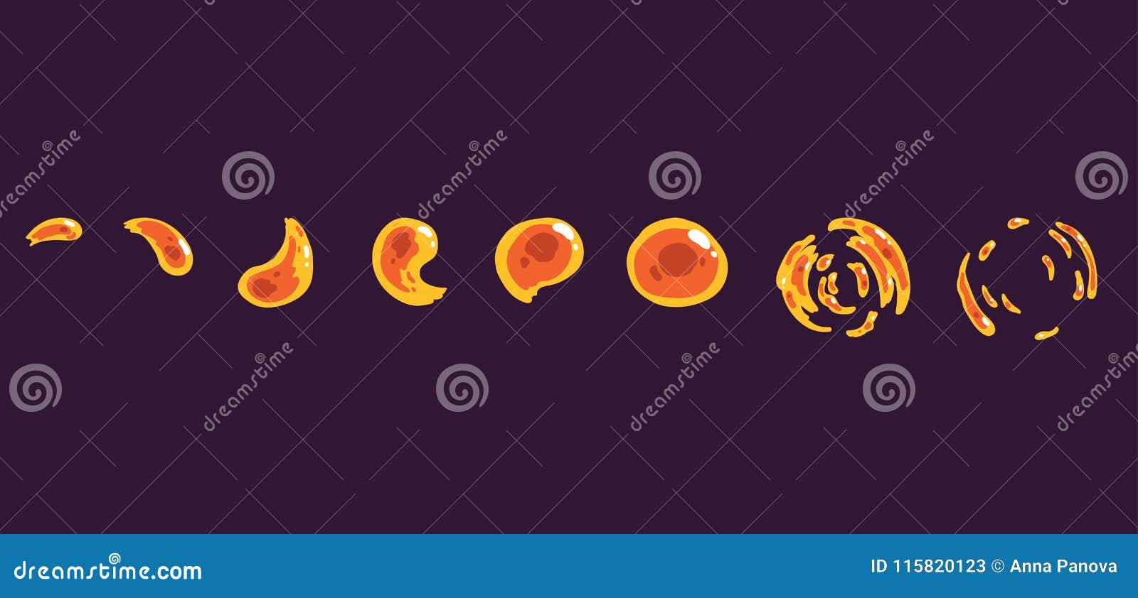 Fire Animation Sprites, Vector Flame Video Frames for Game Design. Fire ...