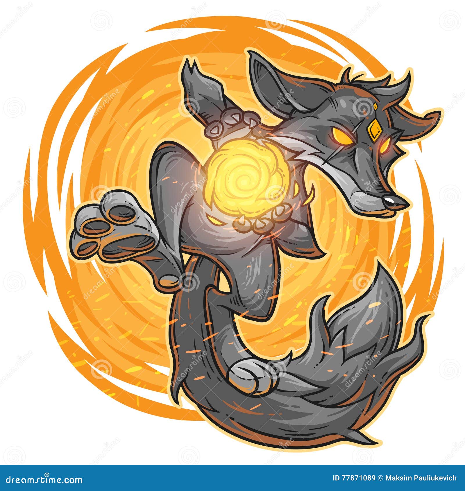 Vector Illustration of a Fire Fox. Stock Vector - Illustration of beast ...