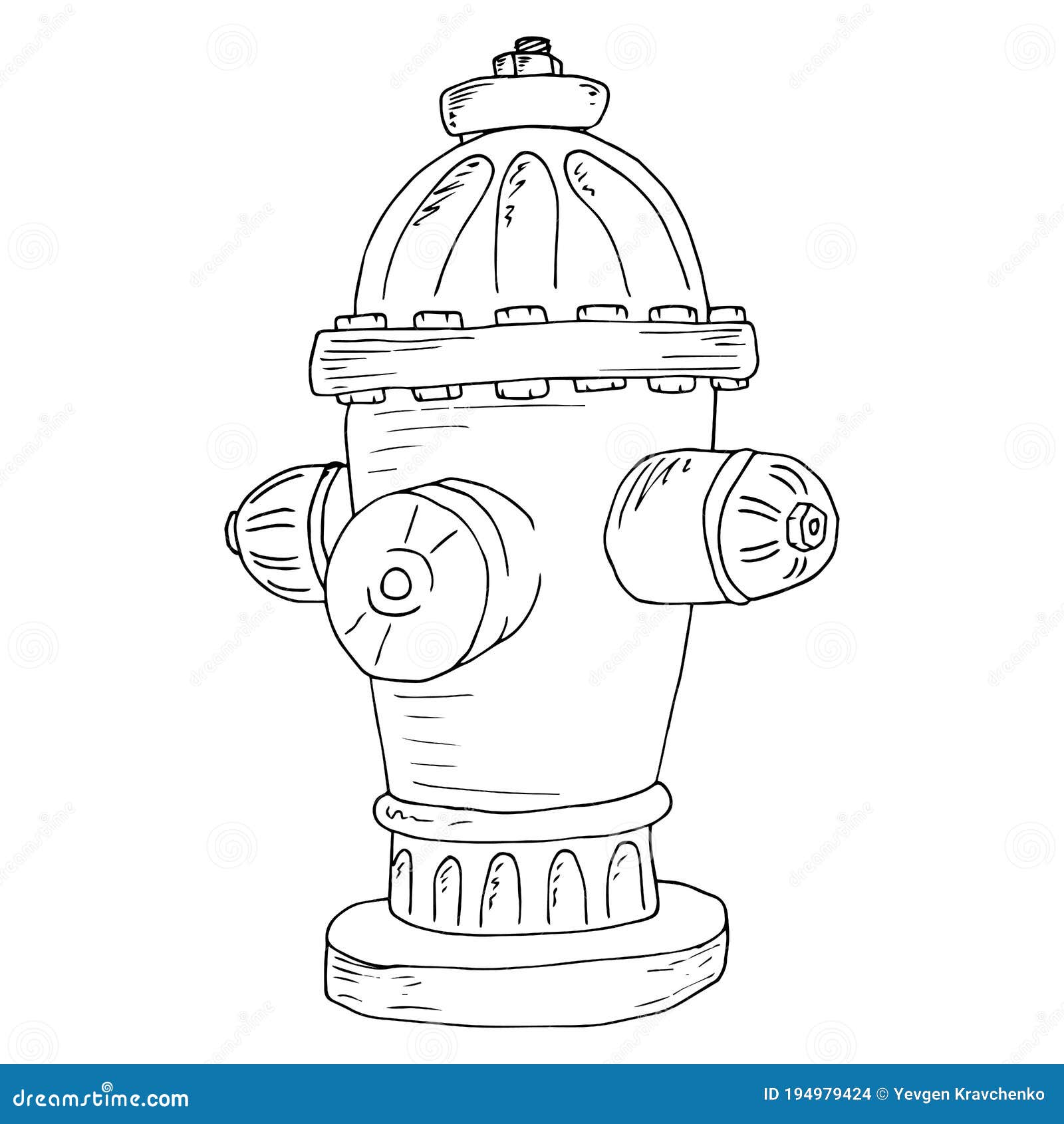 Fire Hydrant. Vector Illustration of a Fire Hydrant. Hand Drawn Fire ...