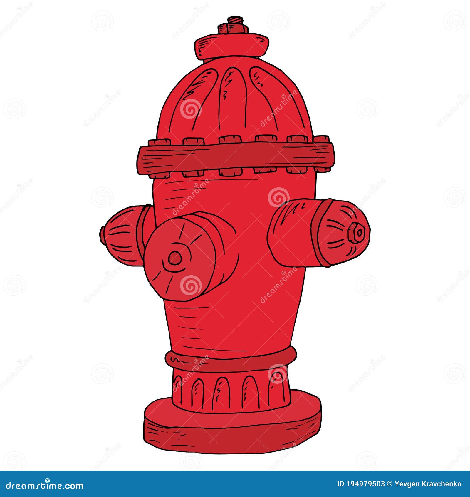 Fire Hydrant. Vector Illustration of a Fire Hydrant. Hand Drawn Fire ...