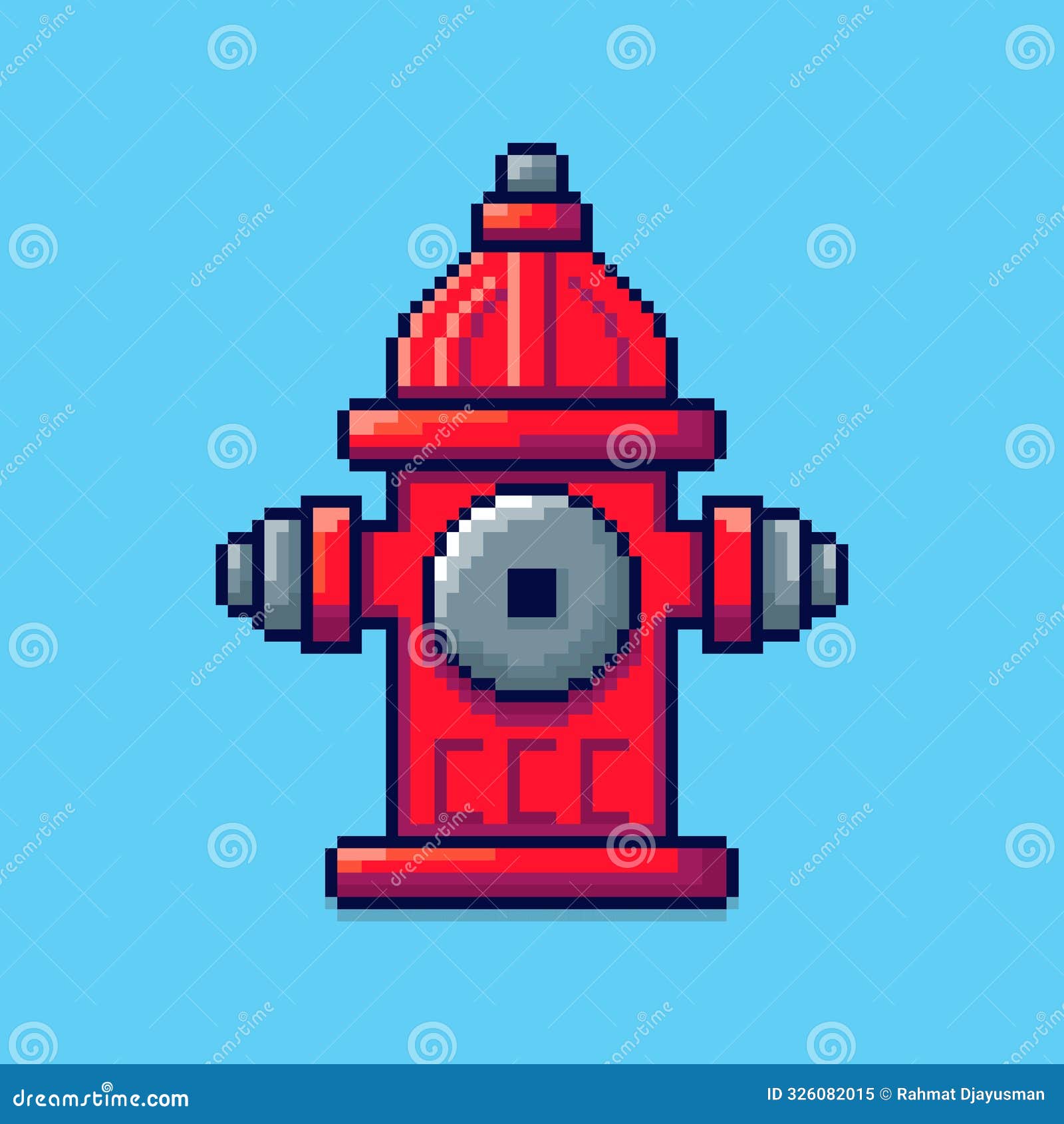 Pixel Art Fire Hydrant Game Asset Design Stock Vector - Illustration of hose, graphic: 326082015