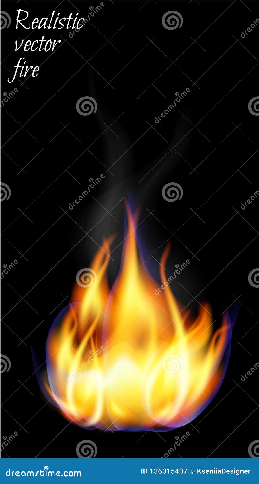 Vector Illustration of Fire. Realistic Fire Stock Vector - Illustration ...