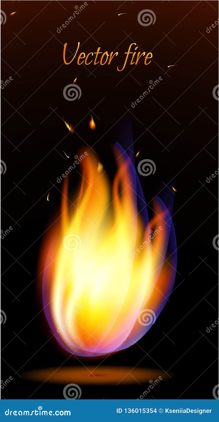 Vector Illustration of Fire. Realistic Fire Stock Vector - Illustration ...