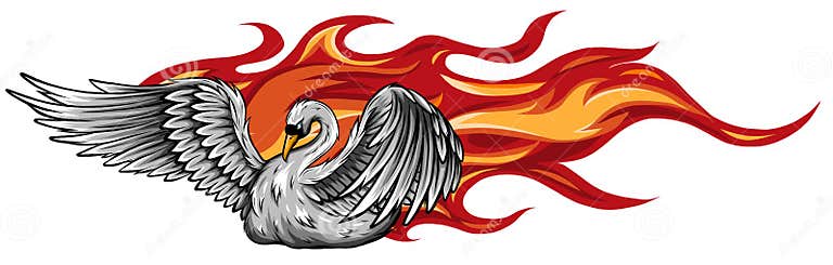 Vector Logo Illustration Fire Swan Gradient Colorful Style. Stock ...