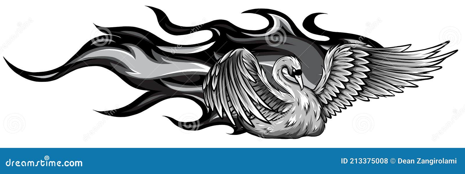 Monochromatic Vector Logo Illustration Fire Swan Gradient Colorful ...