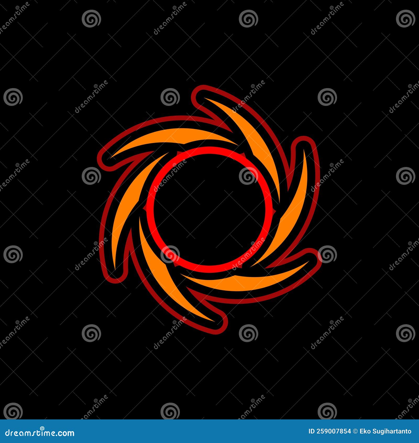 Vector Illustration of a Fire Vortex Logo Stock Vector - Illustration ...