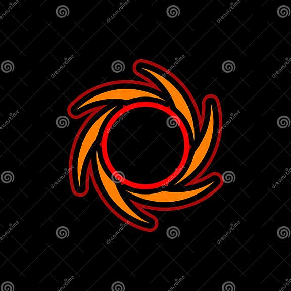 Vector Illustration of a Fire Vortex Logo Stock Vector - Illustration ...