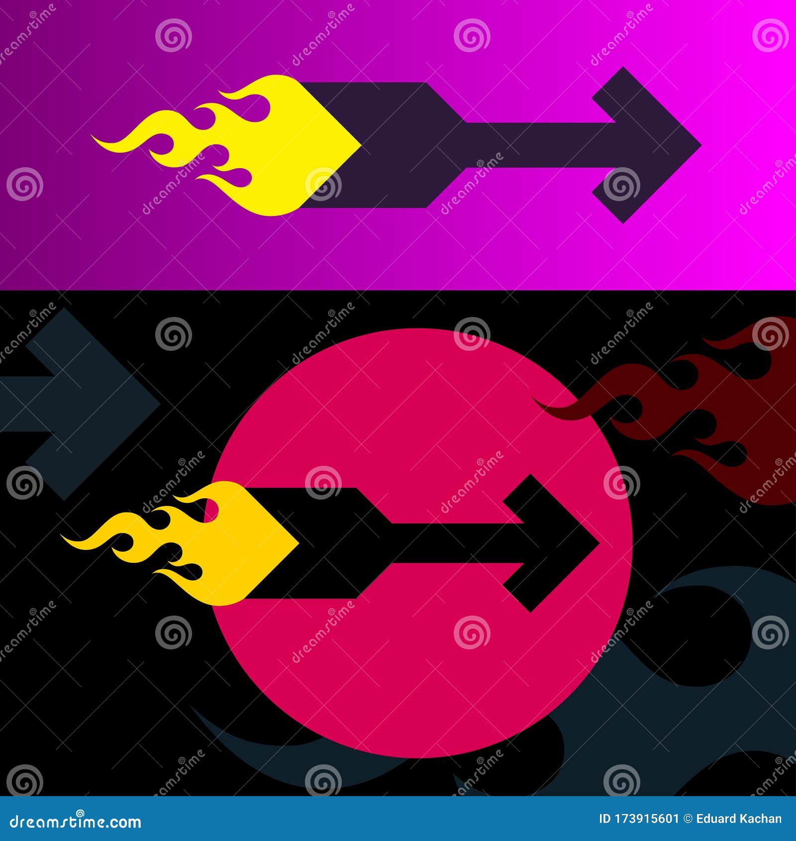 Firearrow stock vector. Illustration of design, direction - 173915601