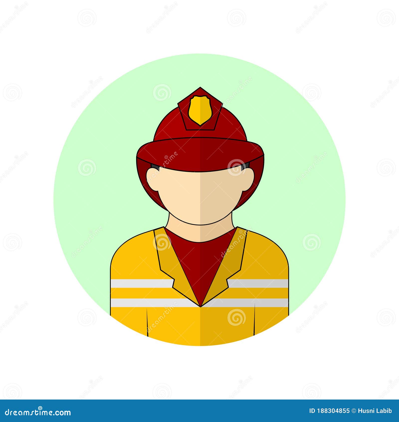 Vector Illustration of the Fireman Avatar Icon Stock Vector ...