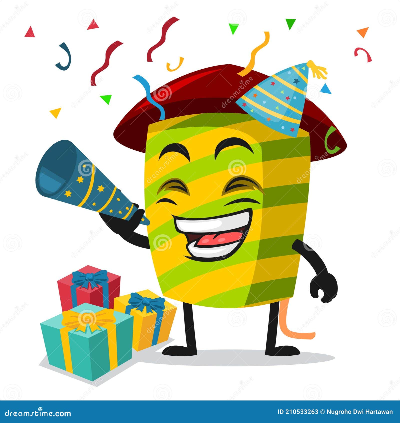 Vector Illustration of Firework Mascot or Character Stock Image ...