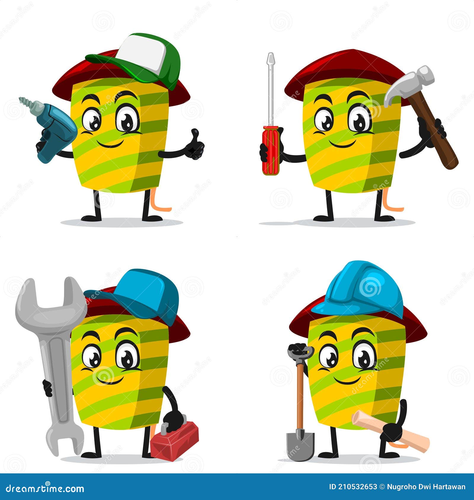 Vector Illustration of Firework Mascot or Character Stock Image ...
