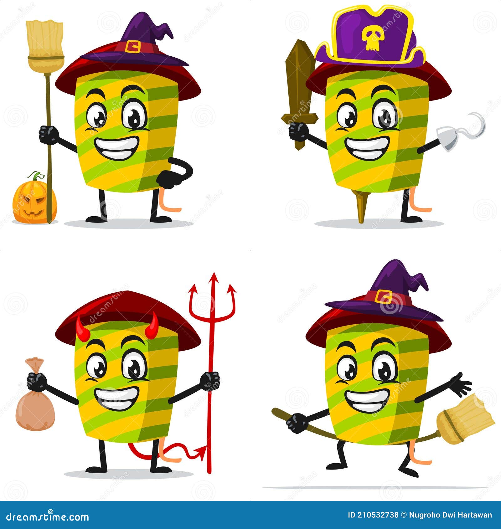 Vector Illustration of Firework Mascot or Character Stock Photo ...