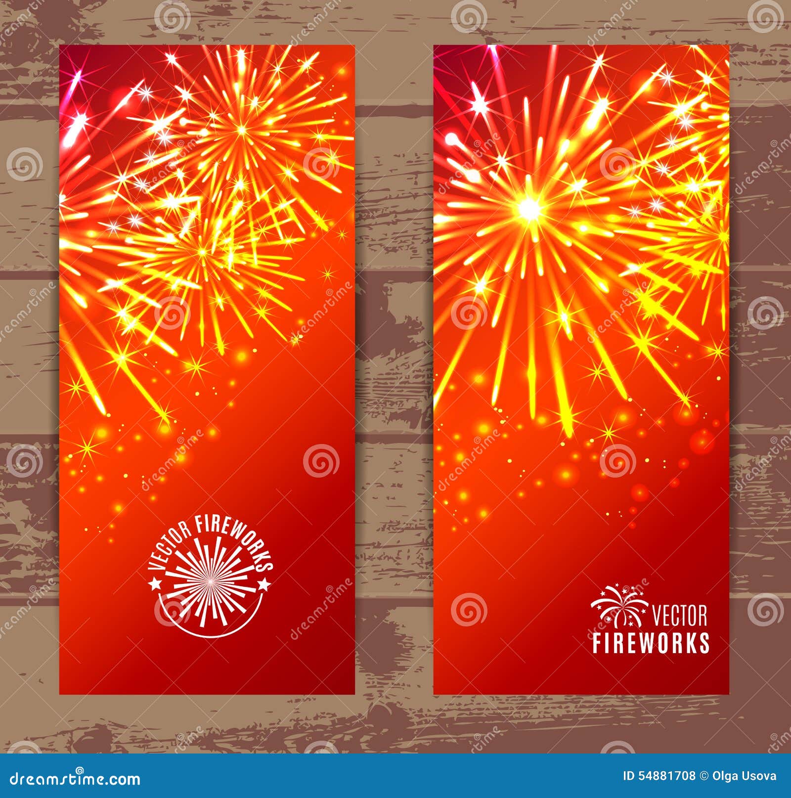 Vector Illustration of Fireworks. Stock Vector - Illustration of ...