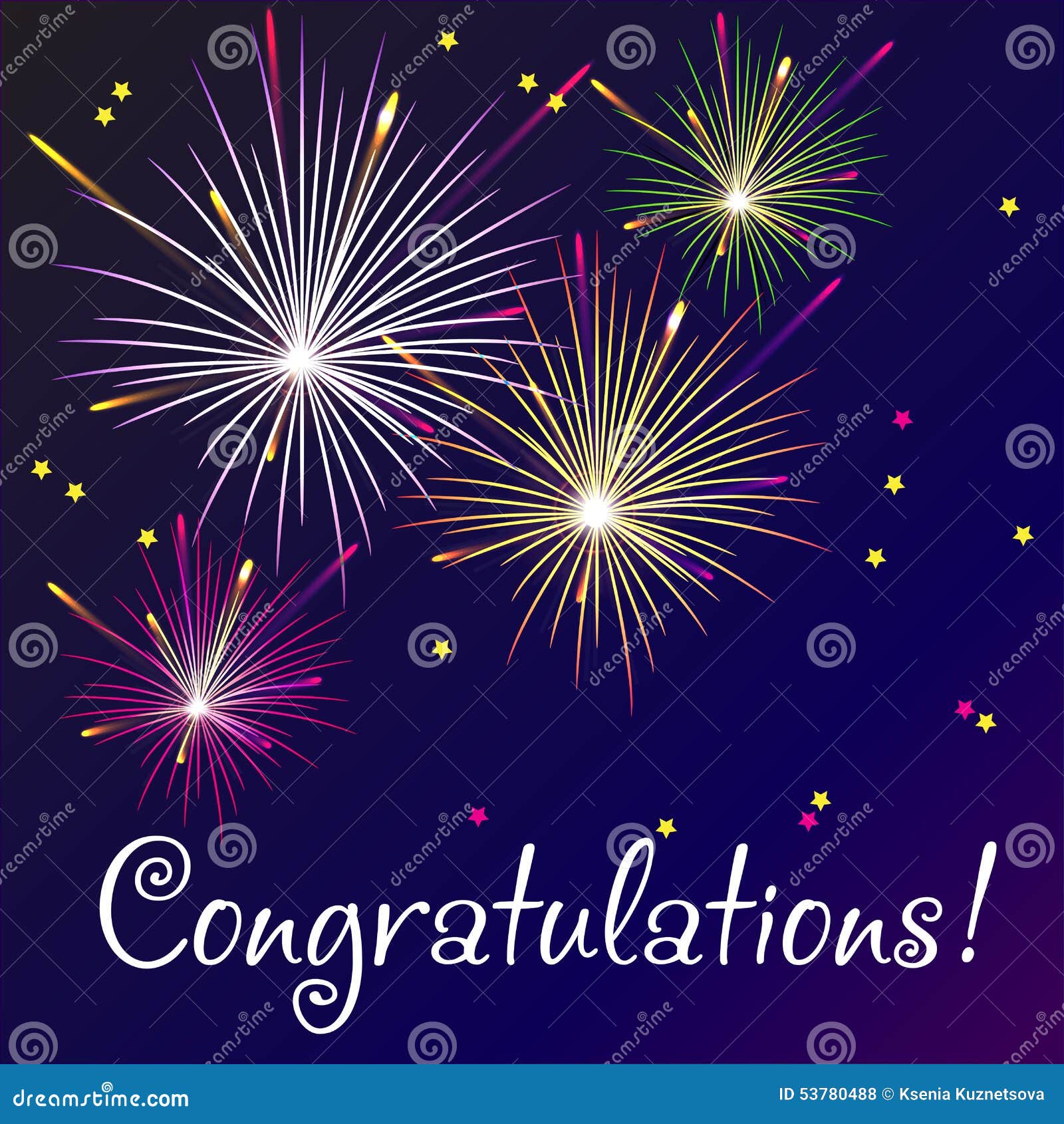 Vector Illustration of Fireworks Stock Vector - Illustration of party ...