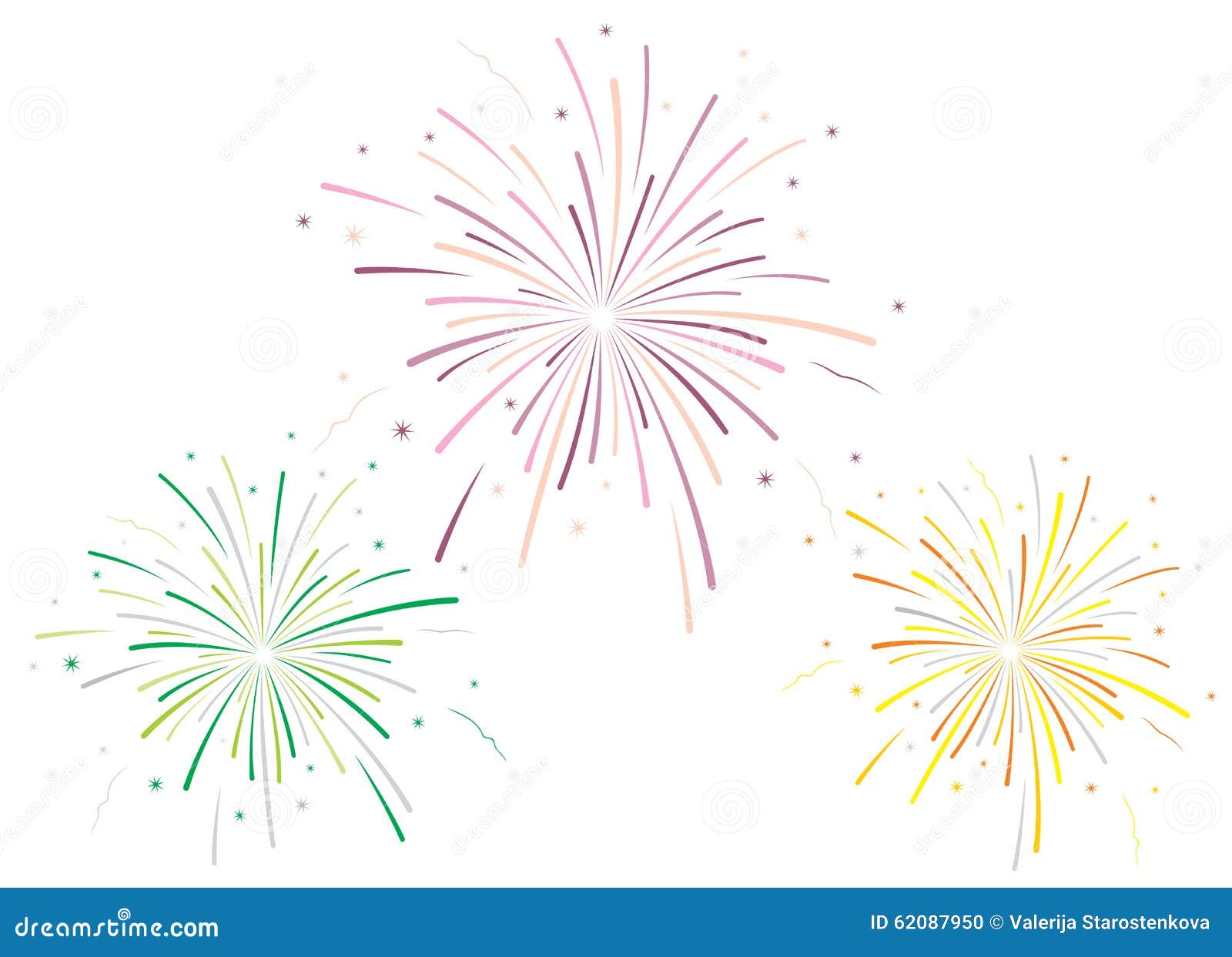 Vector Illustration of Fireworks Stock Vector - Illustration of glint ...