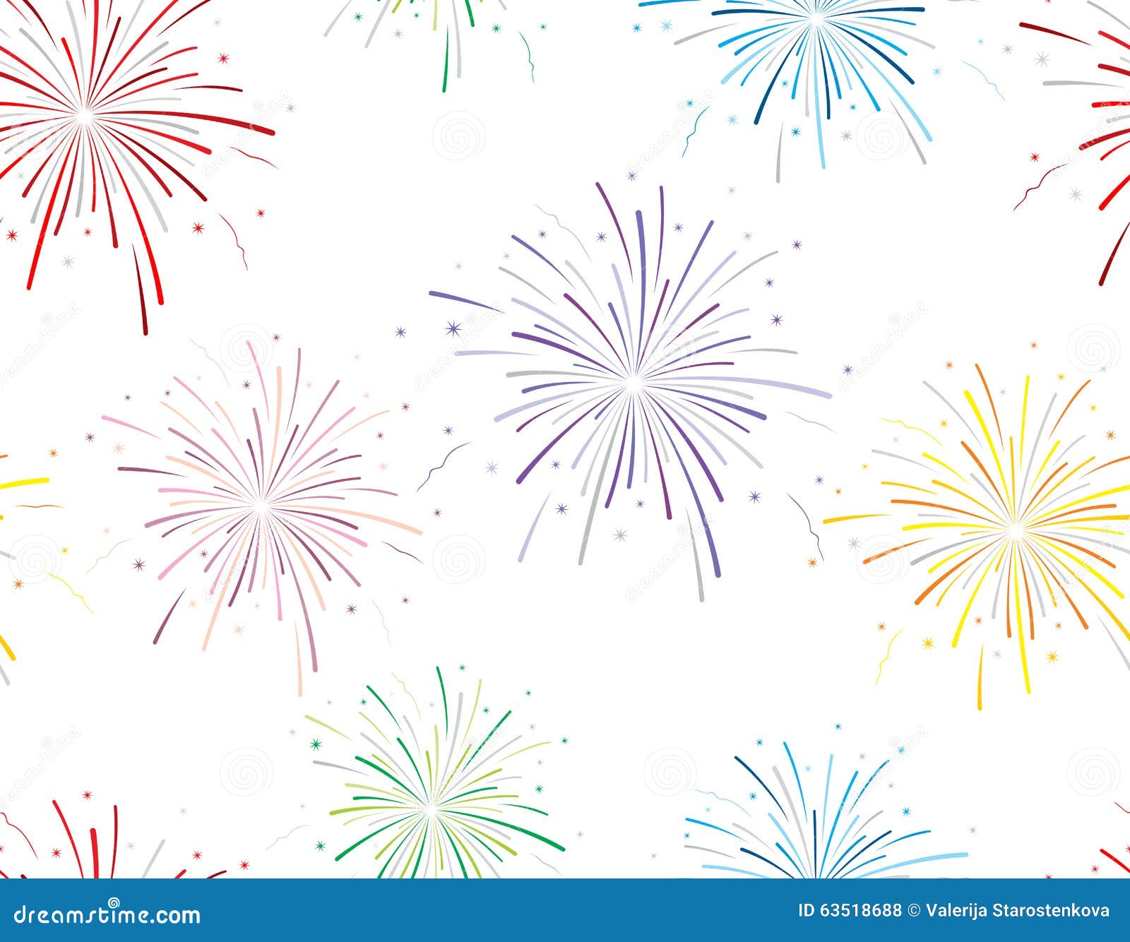 Vector Illustration Of Fireworks On White Background. | CartoonDealer ...