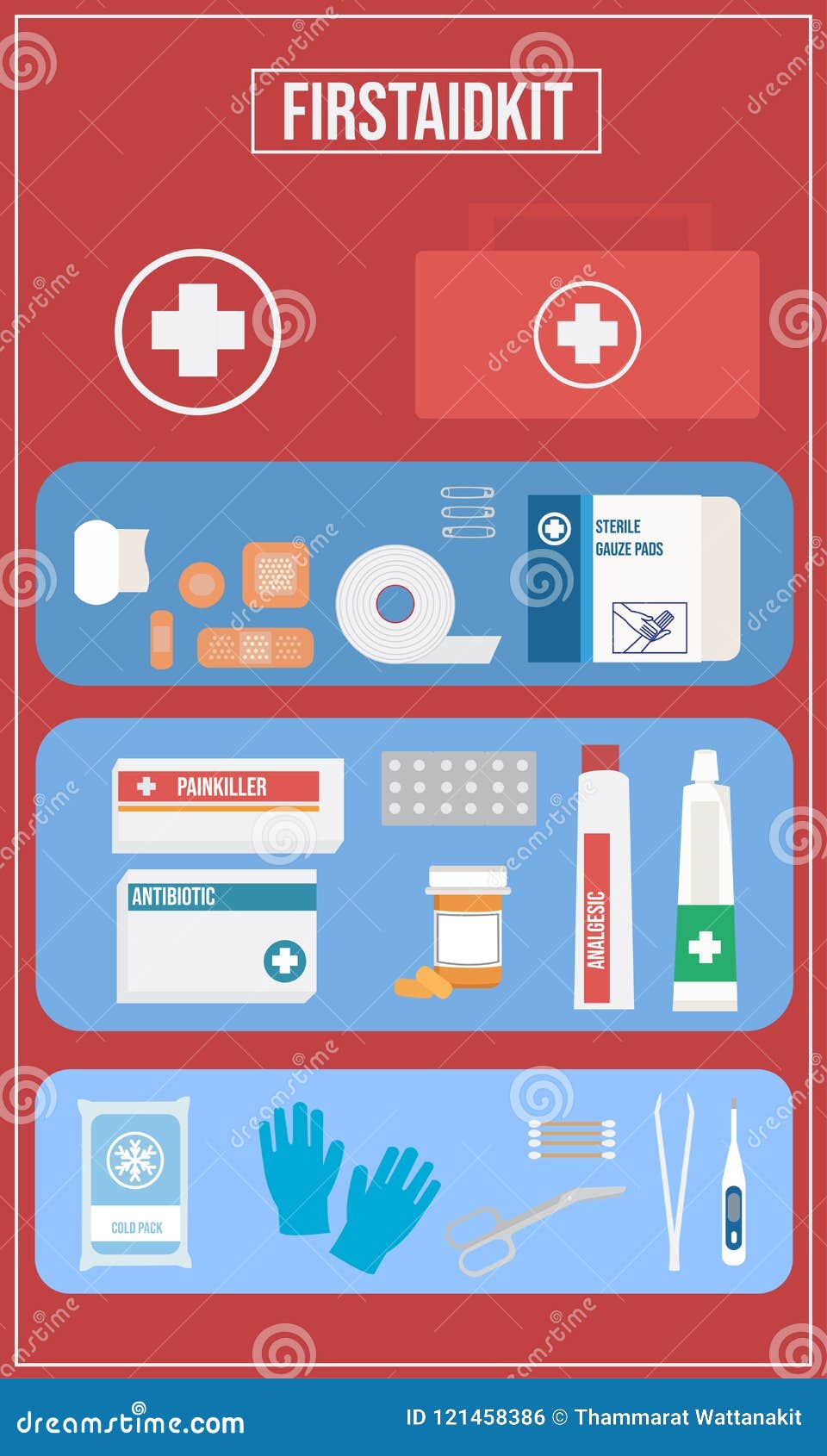 Vector Illustration of First Aid KIT Stock Illustration - Illustration ...