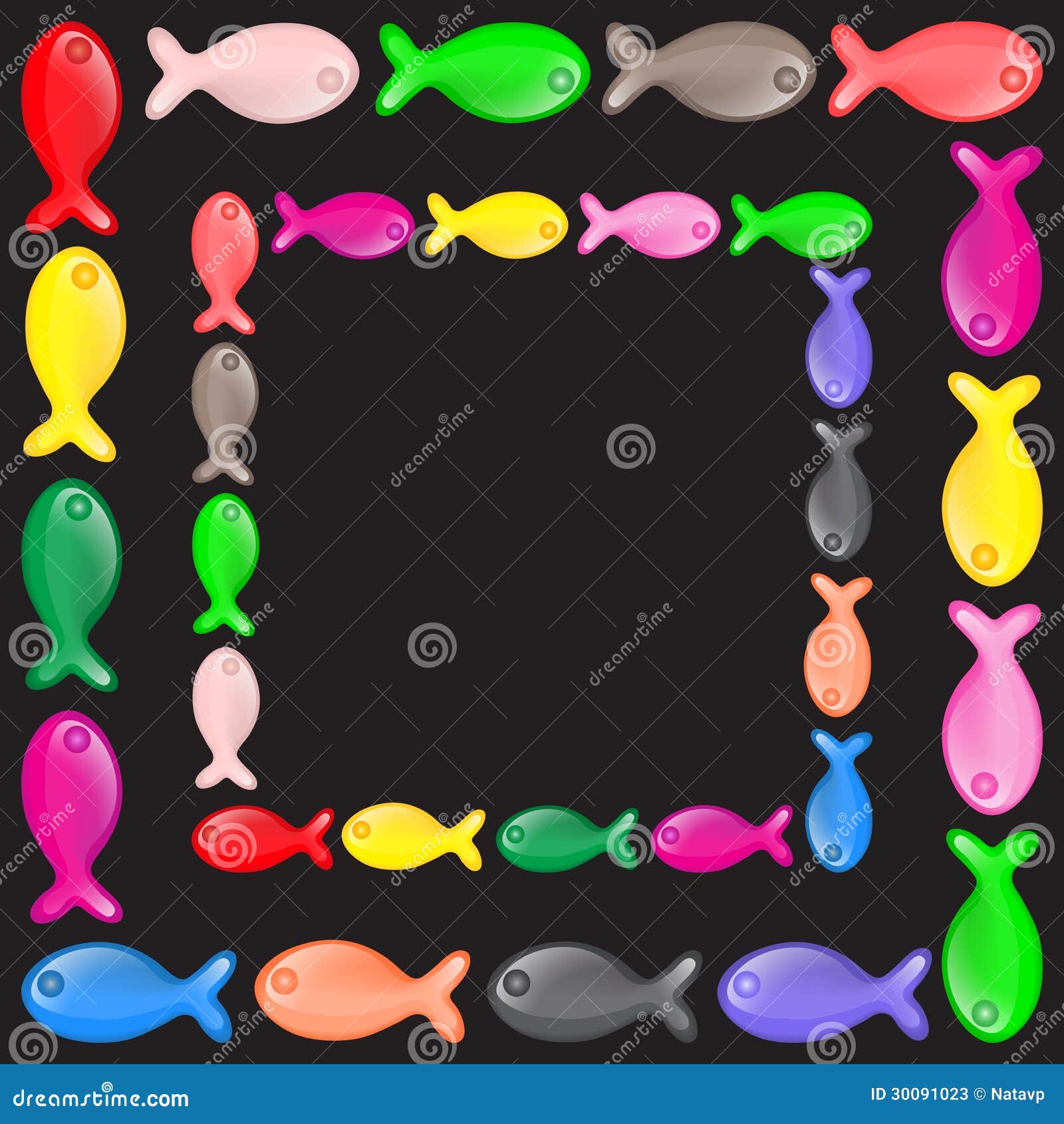 Vector Illustration of Fish Frame Stock Vector - Illustration of ...