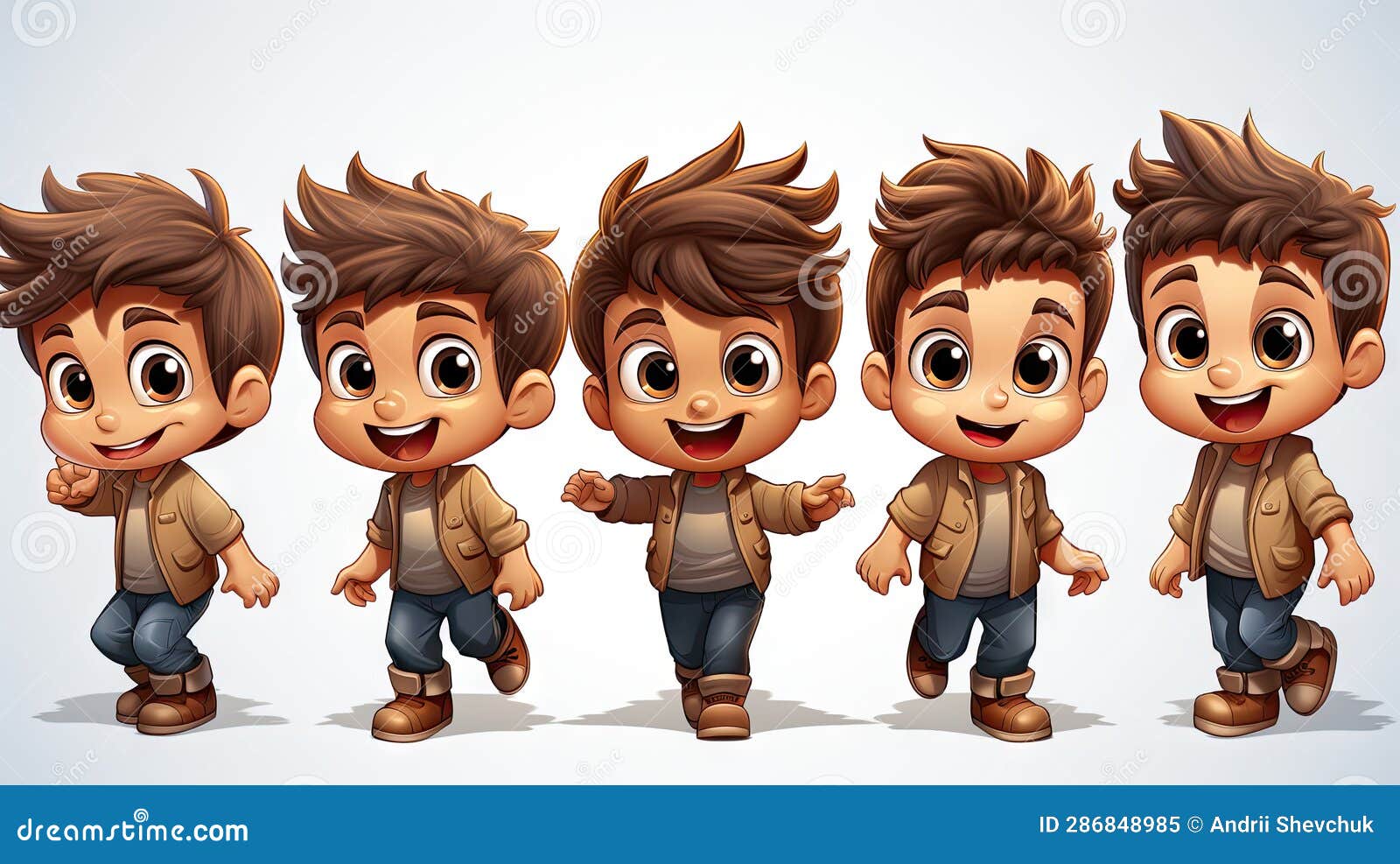 Five Cartoon Flowers Vector Illustration | CartoonDealer.com #19377118