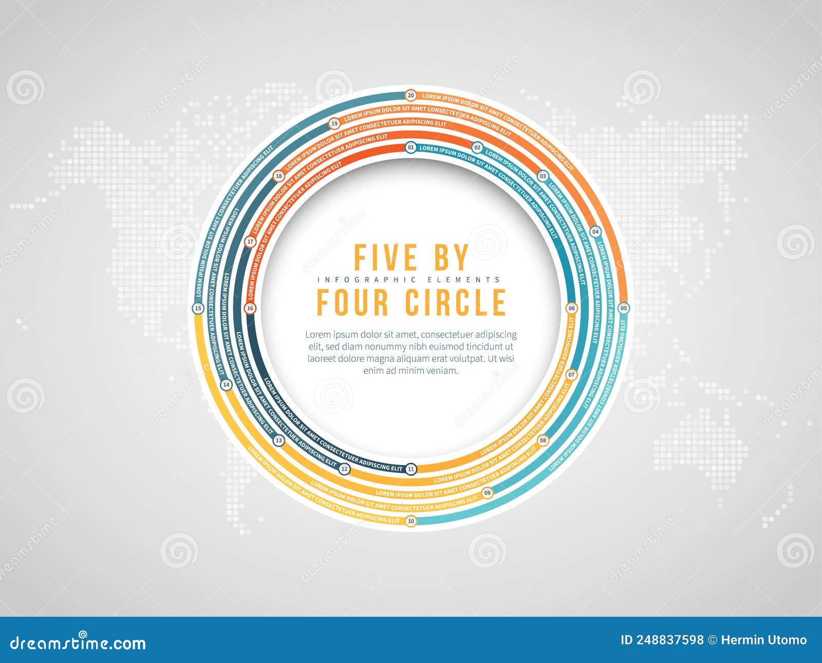 Five by Four Circle Infographic Stock Vector - Illustration of ...