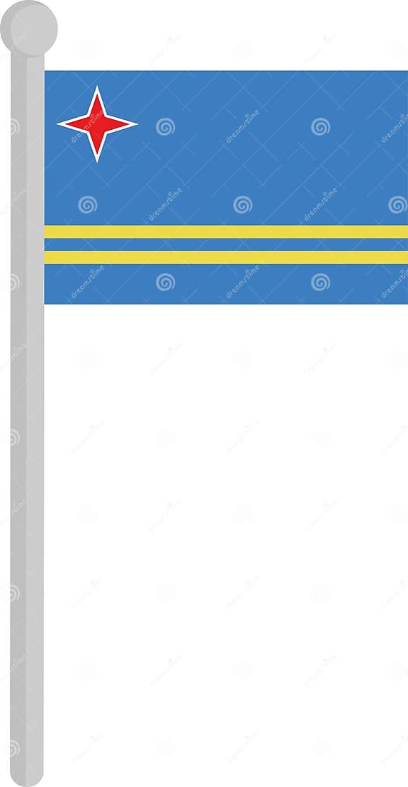 Aruba flagpole stock vector. Illustration of icon, isolated - 229155695