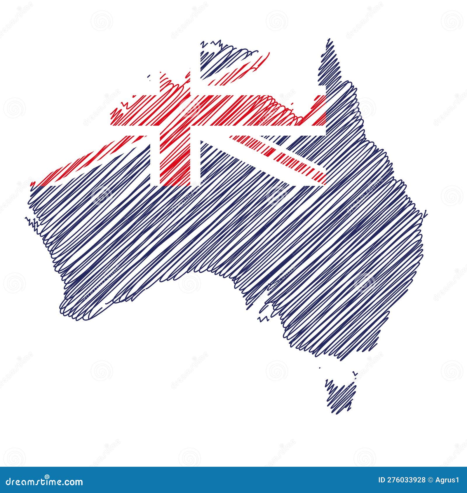 Vector Illustration of Flag Colored Scribble Map of Australia Stock Vector - Illustration of ...