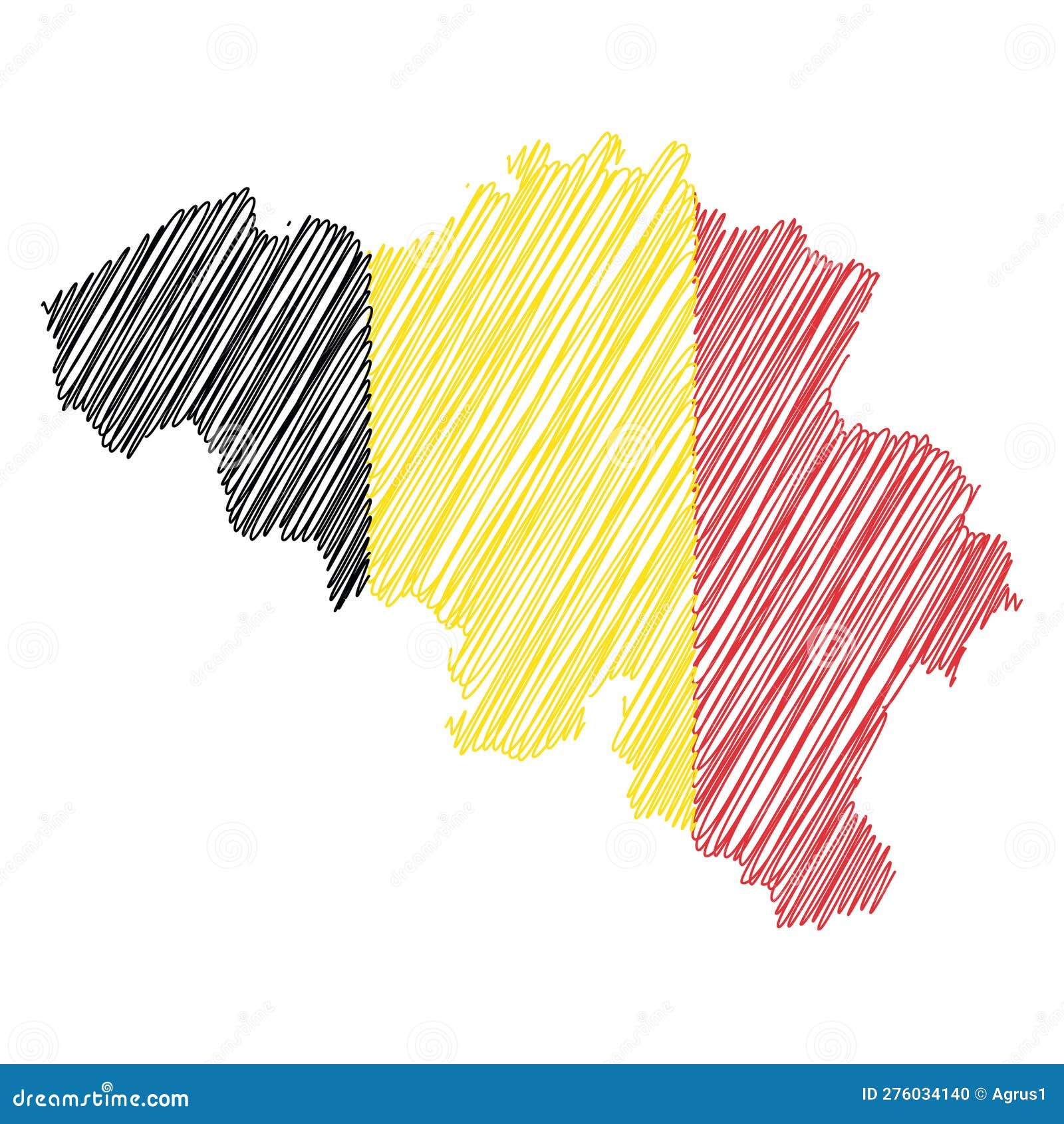 Vector Illustration of Flag Colored Scribble Map of Belgium Stock ...