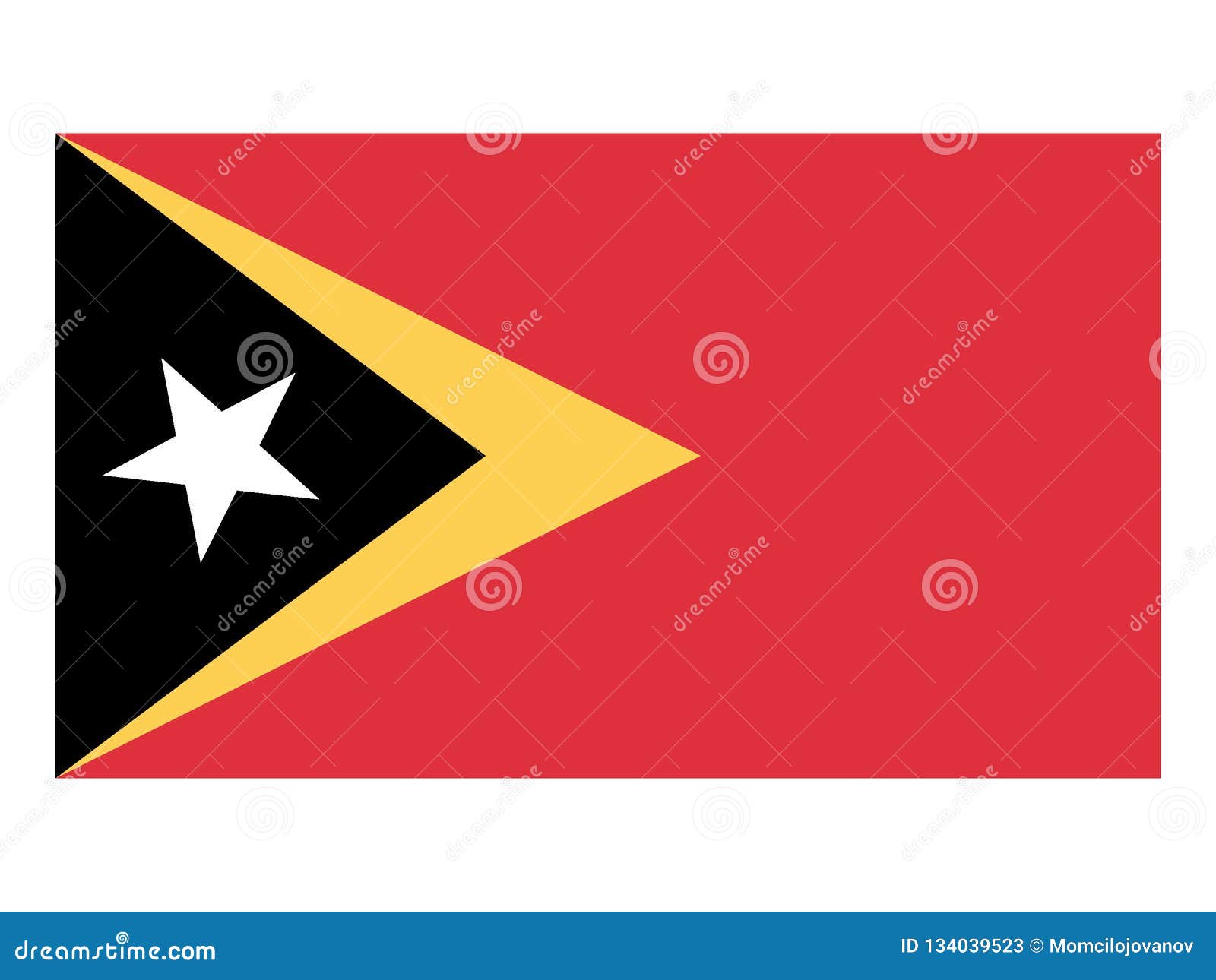 Flag of East Timor stock vector. Illustration of africa - 134039523