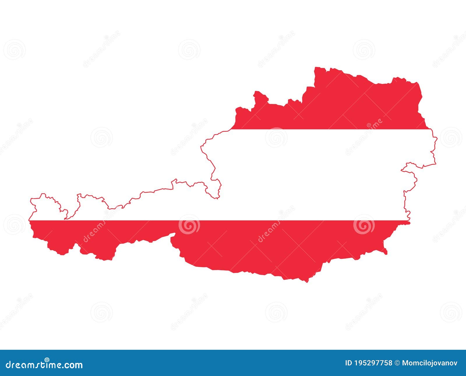 Flag Map of Austria stock vector. Illustration of asia - 195297758