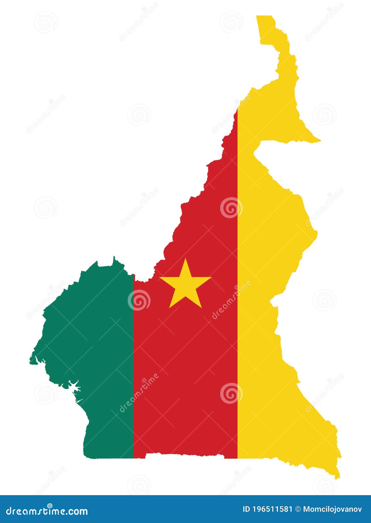 Flag Map of Cameroon stock vector. Illustration of black - 196511581