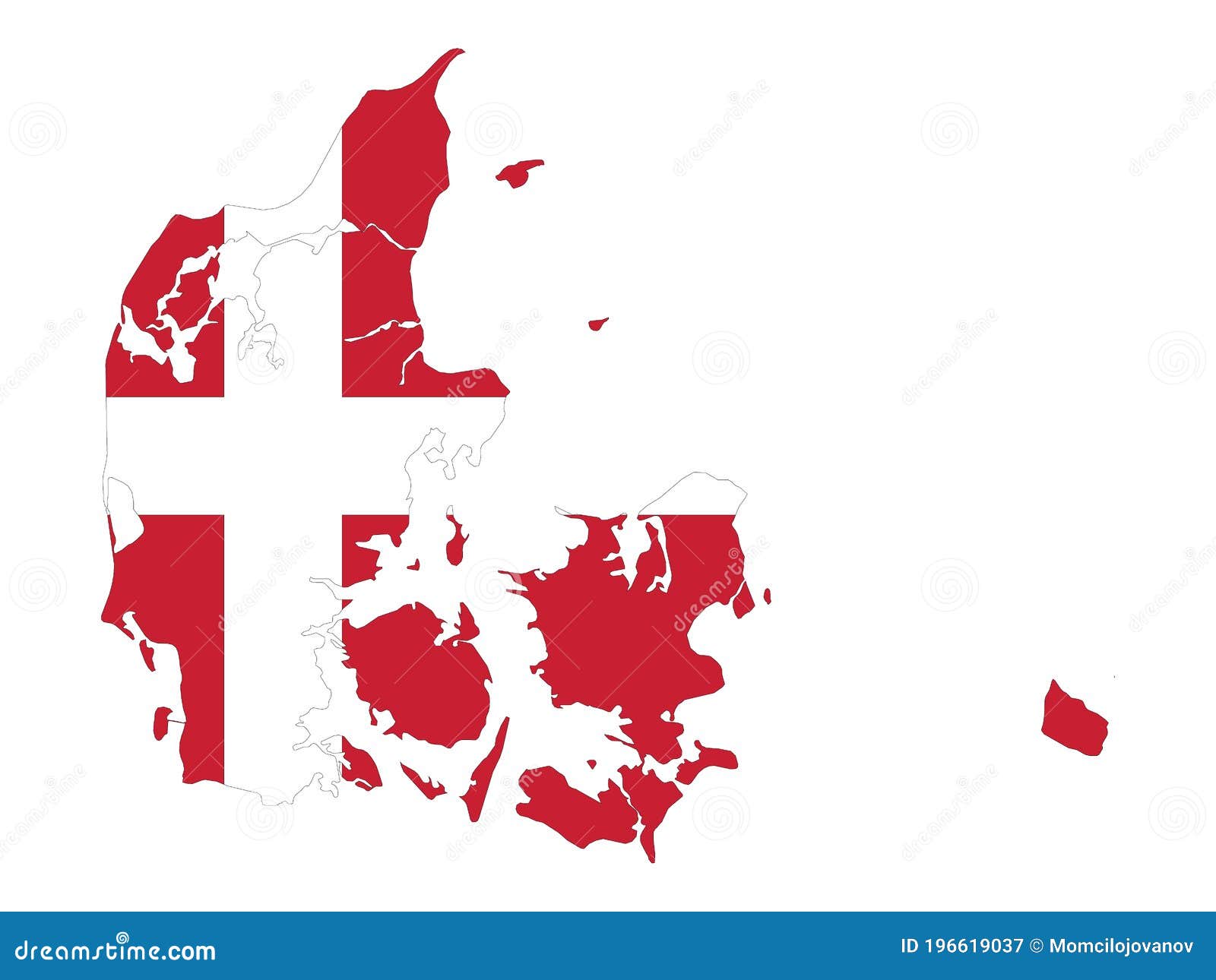 Flag Map of Denmark stock vector. Illustration of gambia - 196619037