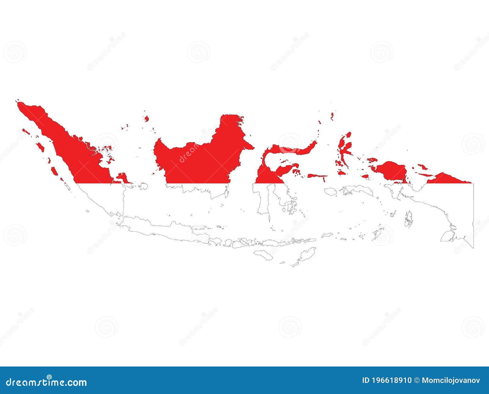 Flag Map of Indonesia stock vector. Illustration of flagmap - 196618910