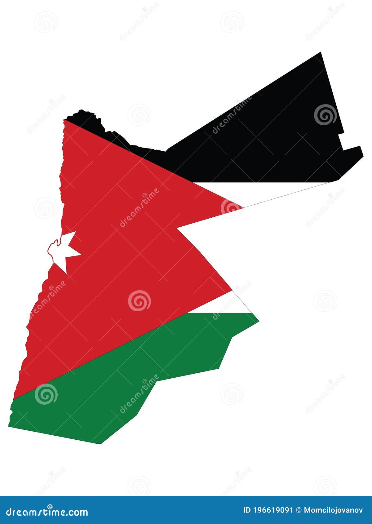 Flag Map of Jordan stock vector. Illustration of coast - 196619091