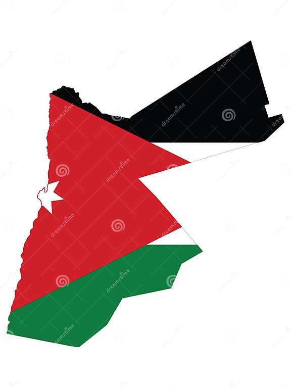 Flag Map of Jordan stock vector. Illustration of coast - 196619091