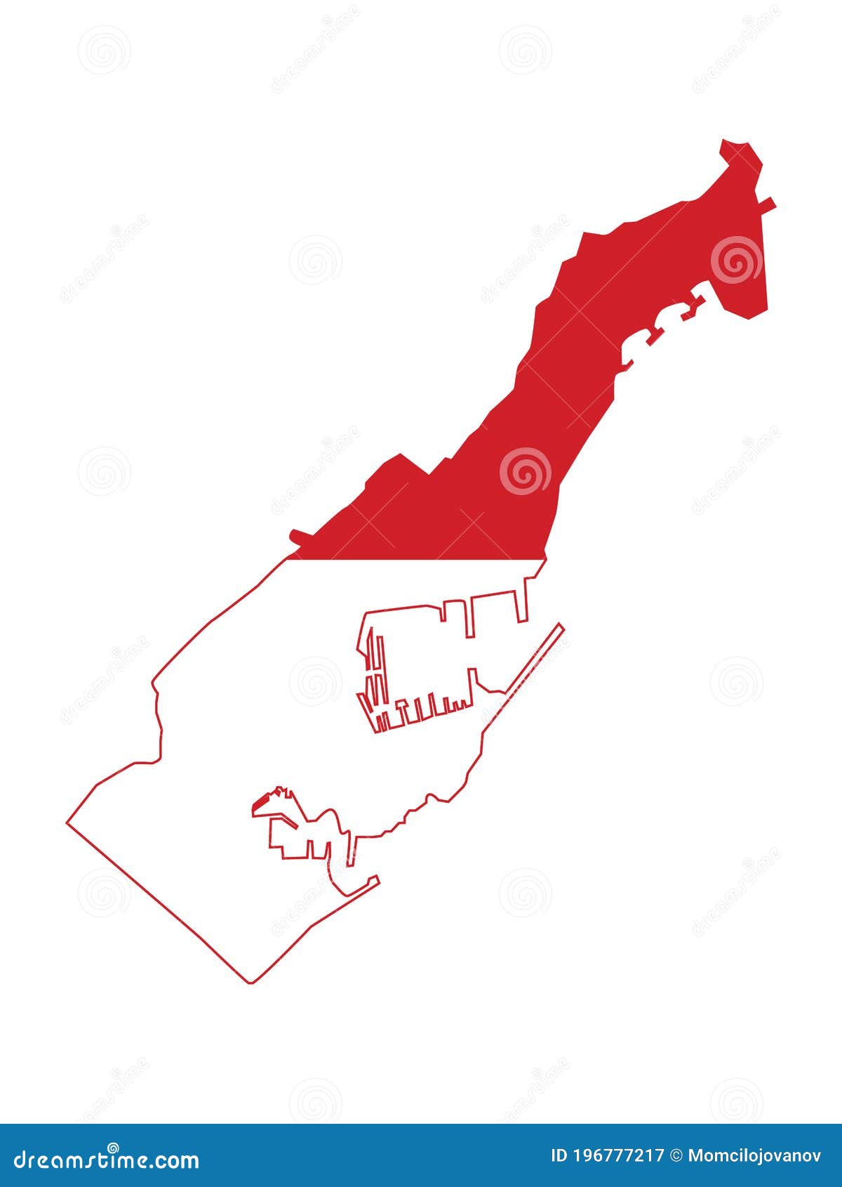 Flag Map of Monaco stock vector. Illustration of north - 196777217