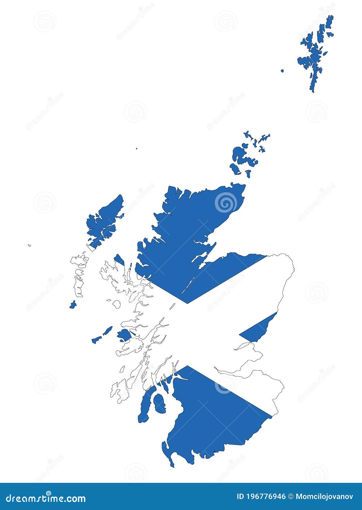 Flag Map of Scotland stock vector. Illustration of wales - 196776946