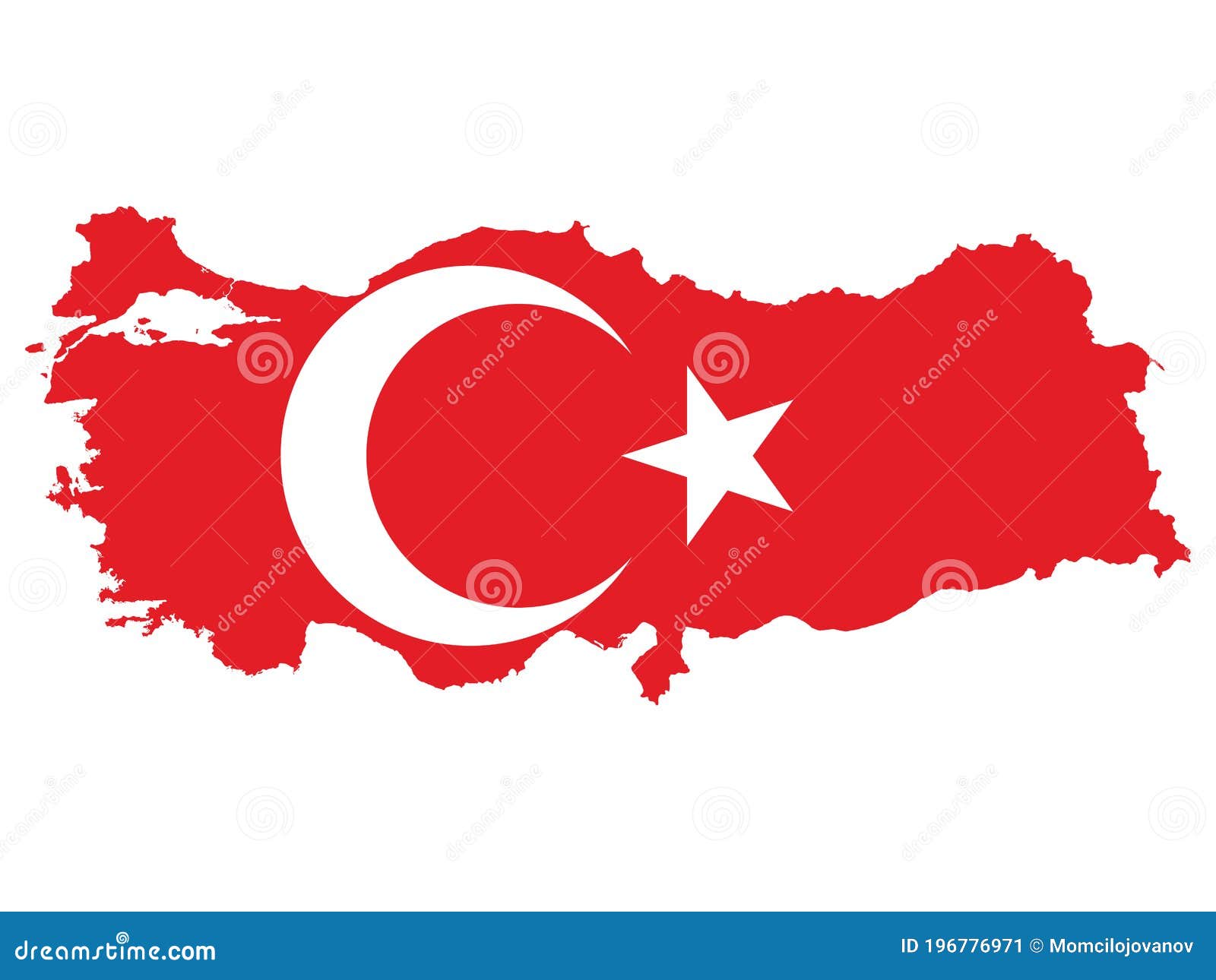 Flag Map of Turkey stock vector. Illustration of republic - 196776971