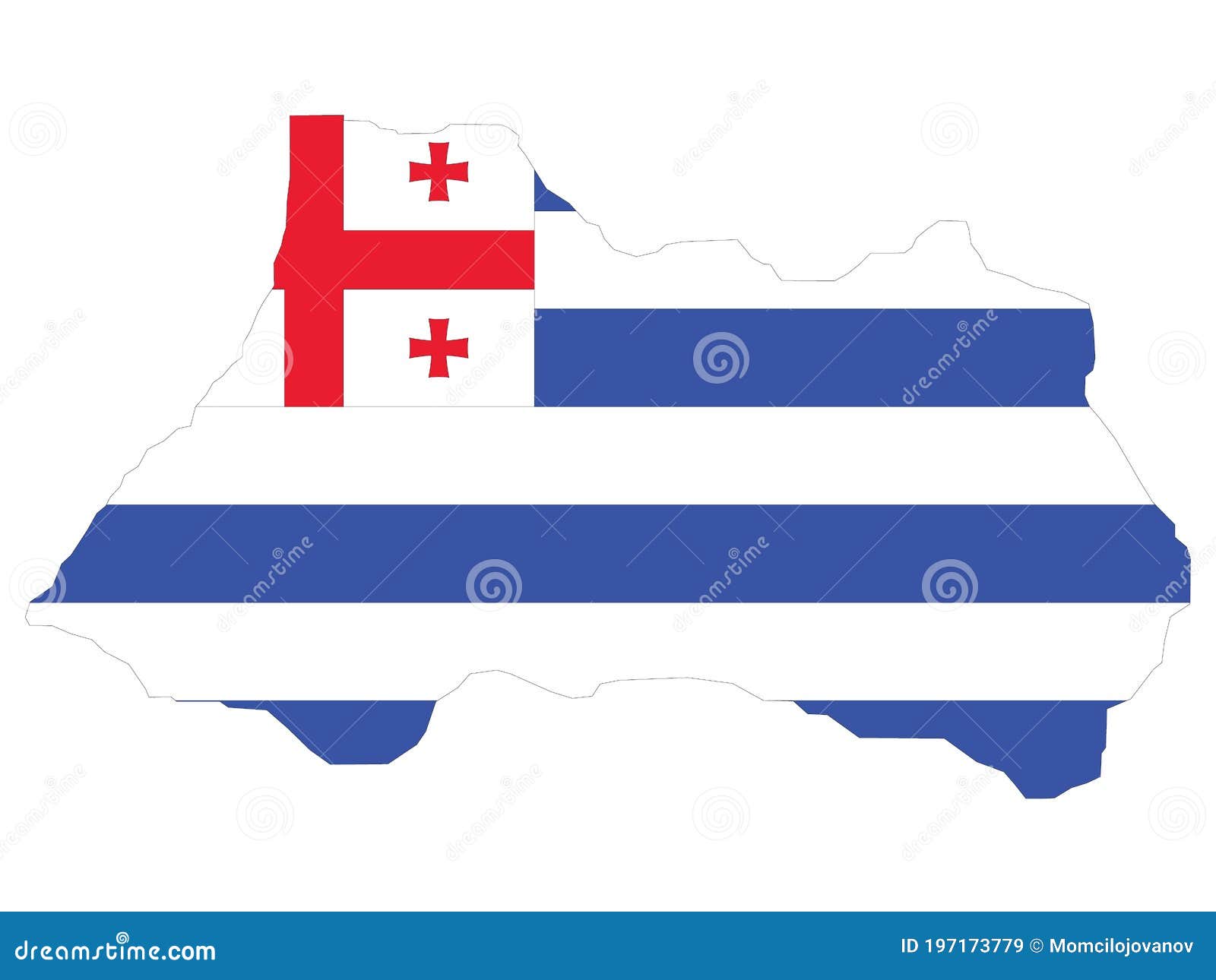 Flag Map of Adjara stock vector. Illustration of vector - 197173779