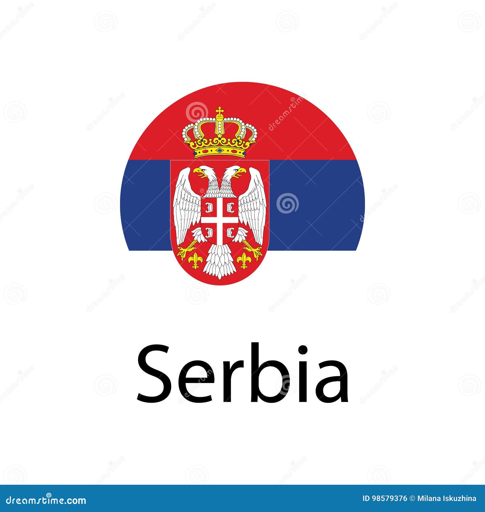 Vector Illustration Flag of Serbia Icon. Stock Vector - Illustration of ...