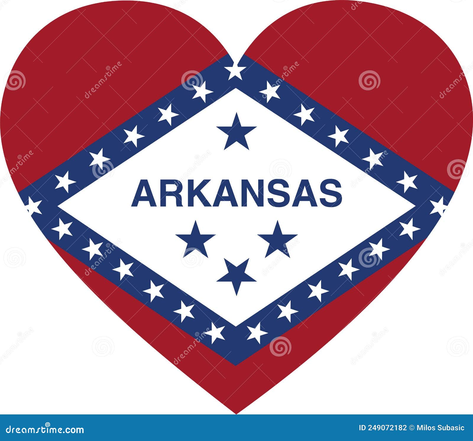 Flag of US Federal State of Arkansas within a Heart Shape Stock Vector ...