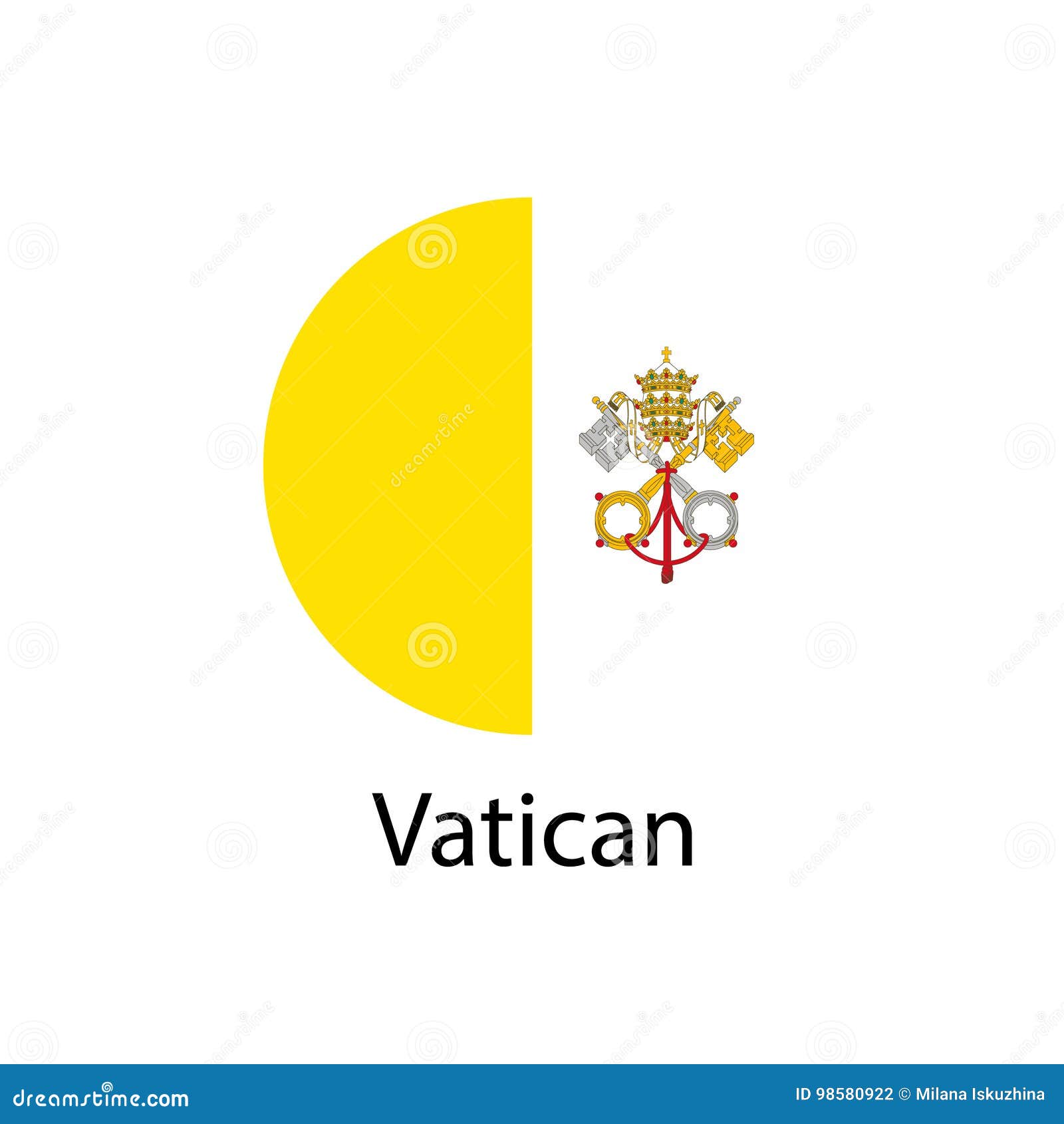 Vector Illustration Flag of Vatican Icon. Stock Vector - Illustration ...