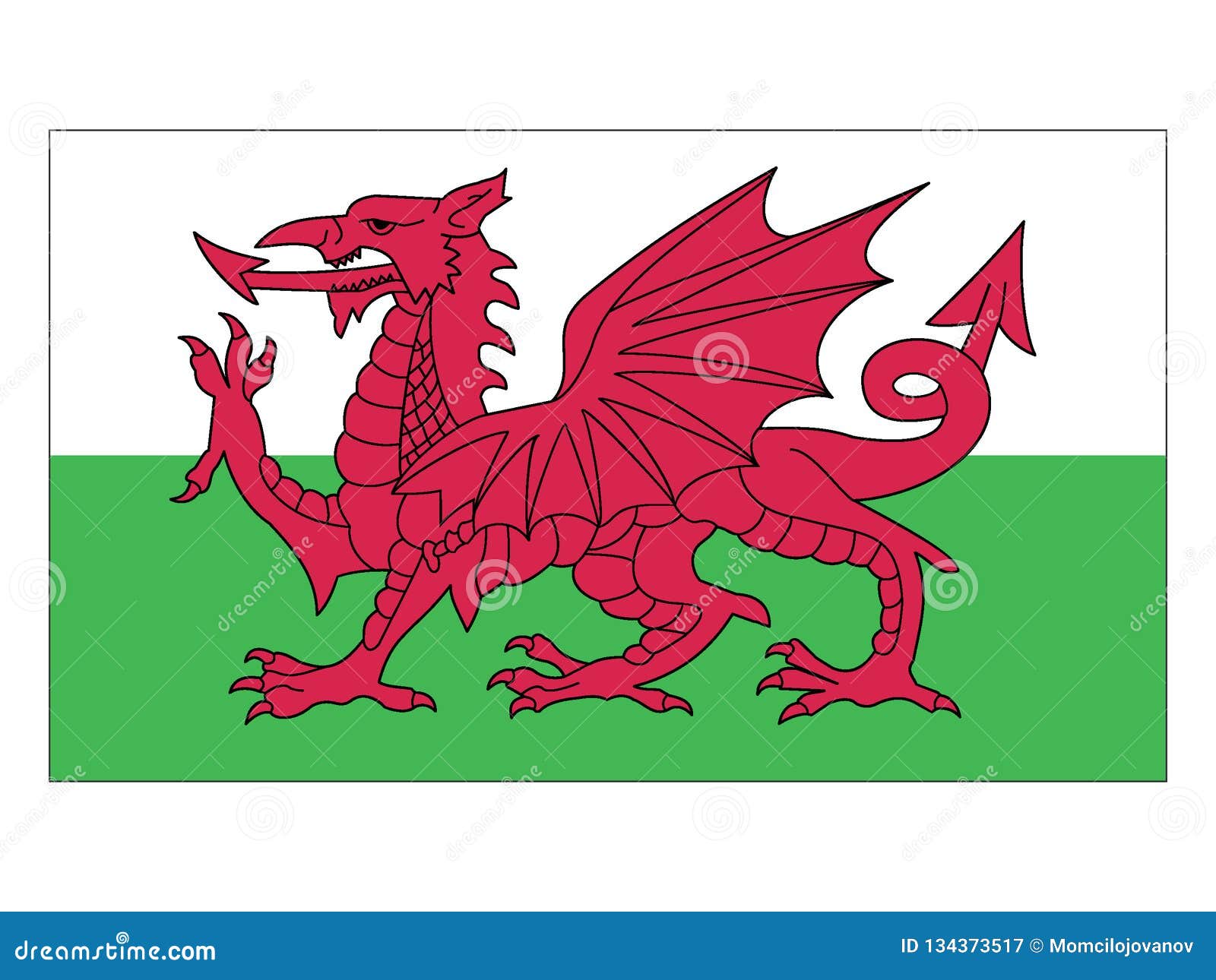 Flag of Wales stock vector. Illustration of european - 134373517