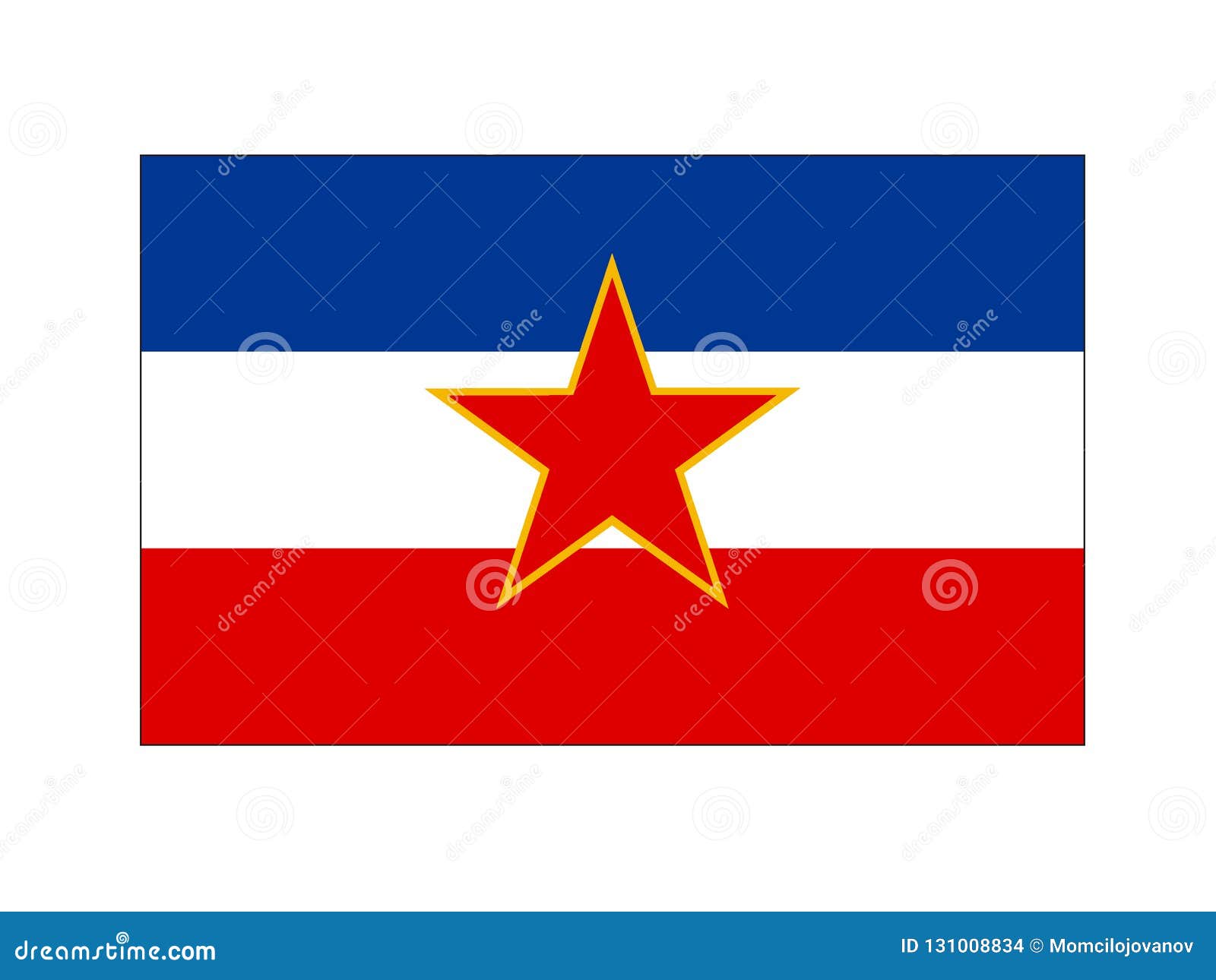 Flag of Yugoslavia stock vector. Illustration of flag - 131008834