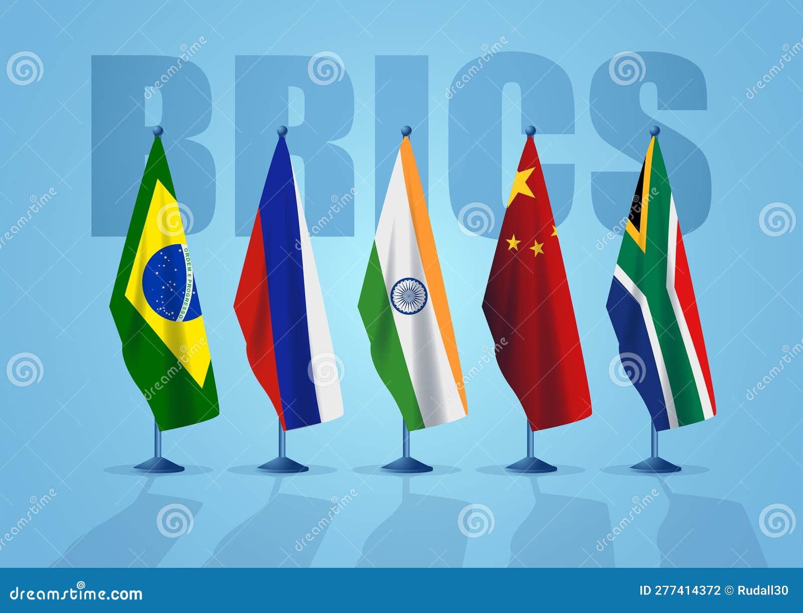 Flags of the BRICS Countries Stock Vector - Illustration of liaison ...